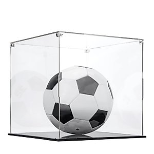 Cliselda Clear Acrylic Display Case with Black Base 10x10x10 in, Sturdy Acrylic Display Box Countertop Box Square Glass Case, Dustproof Protection Showcase for Action Figures Toys Collectibles