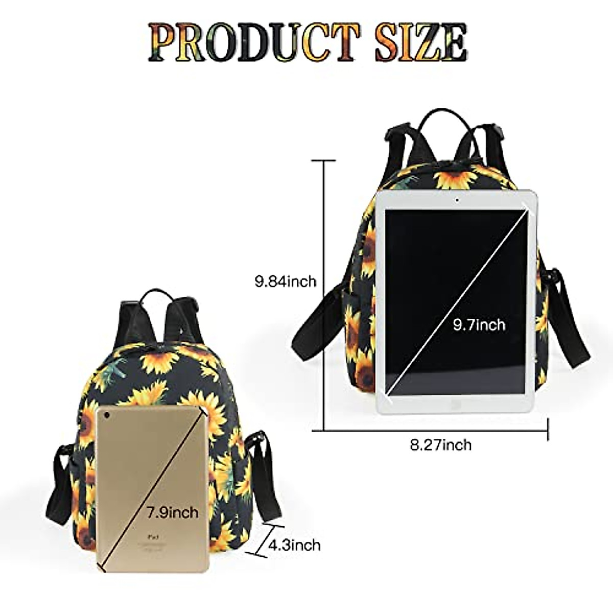 Oweisong Womens Mini Backpack Purse School Backpack for Girls Small Travel Black Backpack Casual Waterproof Shoulder Bag