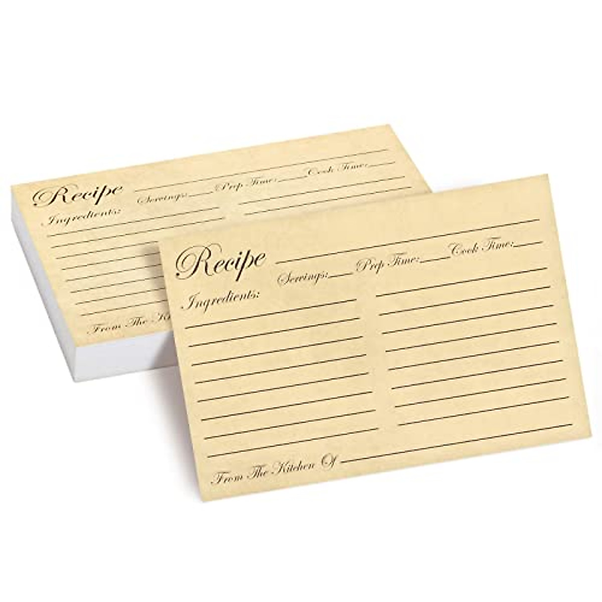 60-Pack Juvale Recipe Cards Double Sided, Bulk Pack Thick Vintage Index Cards 4x6 for Cooking, Baking and Kitchen Organization, Restaurants, Cafes, Diners, Recipes