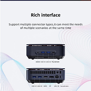 KAMRUI Thin Client Mini PC 11th Intel 4-Core i5-1135G7 Iris Xe Graphics 16GB DDR4 RAM 512GB NVMe SSD WiFi AX BT HDMI DP Thunderbolt4 RJ-45 Fingerprint Build-in Speaker Windows 11 Pro