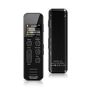 60H Voice Recorder with Playback, XIXITPY 64GB Audio Recorder with Port USB C, 750 Hours of Storage and 60 Hours of Continuous Recording, Voice Activated Recorder for Lectures, Meetings and More