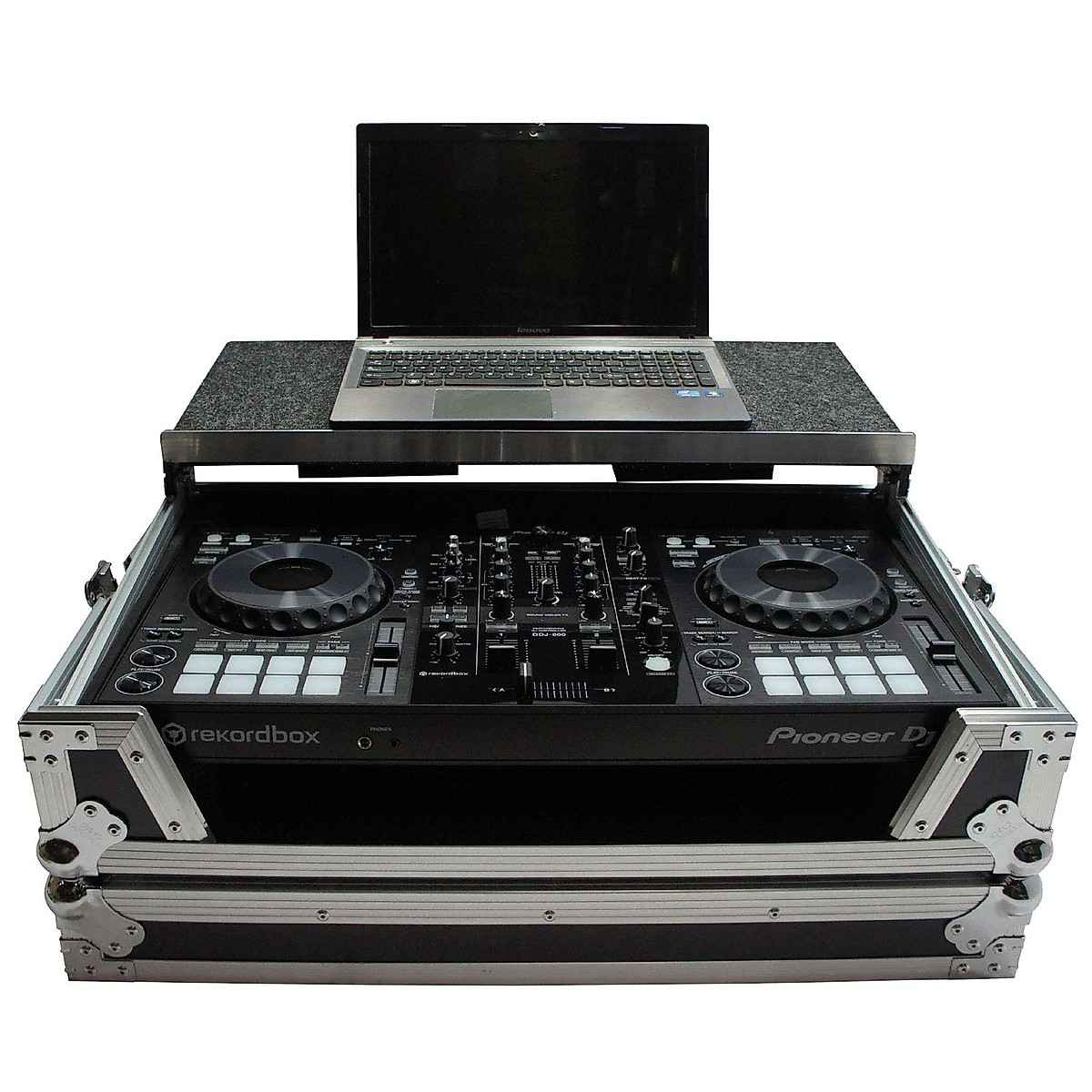 Harmony Audio HCDDJ800WLT1U Flight Glide Laptop Stand DJ 1U Rack Case Compatible with Pioneer DDJ-800