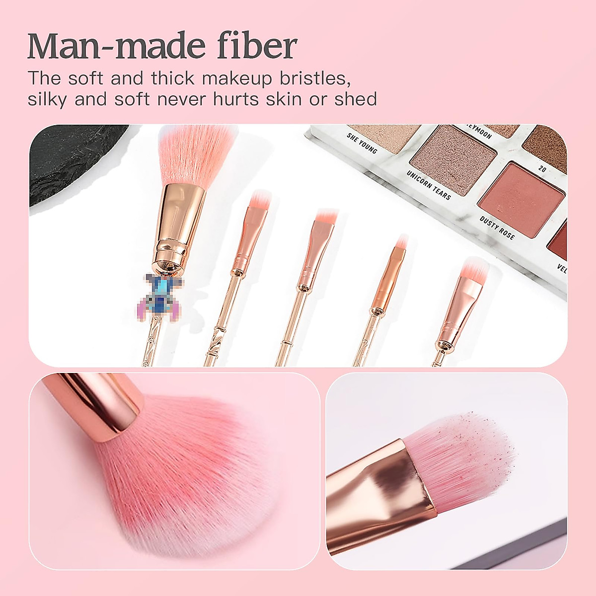 Stich Makeup Brushes Set, WeChip Anime Stich Make Up Brush Set, Stich Stuff for Girls Women（5pcs）