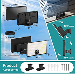 3Pack Solar Lights Outdoor,2000 Lumens 88 LED Solar Powered Motion Sensor Flood Lights Security with Remote ,Wall lights Dusk to Dawn Sensor Lights Waterproof for Door Shed Patio Barn Garden Garage