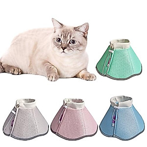 Vmohuyktx Recovery Cone Collar for Dogs and Cats in Need of Comfortable Rest and Fast Recovery Healing Collar with Reflective Tape