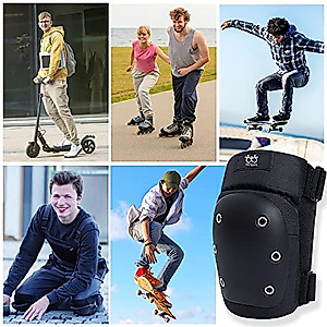 TXJ Sports Adult/Youth Knee Pads Wrist Guards with Elbow Pads Protective Gear Set for Skating Roller Inline Skating Derby Rollerblading Cycling bike scooter