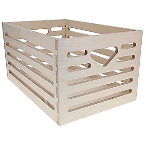 Good Wood by Leisure Arts Slotted Dovetail Crate, Wood Crate Classic Finish, Wood crates for Display, Wood crates for Storage, Wooden crates Unfinished, 18" x 12.5" x 9.5"