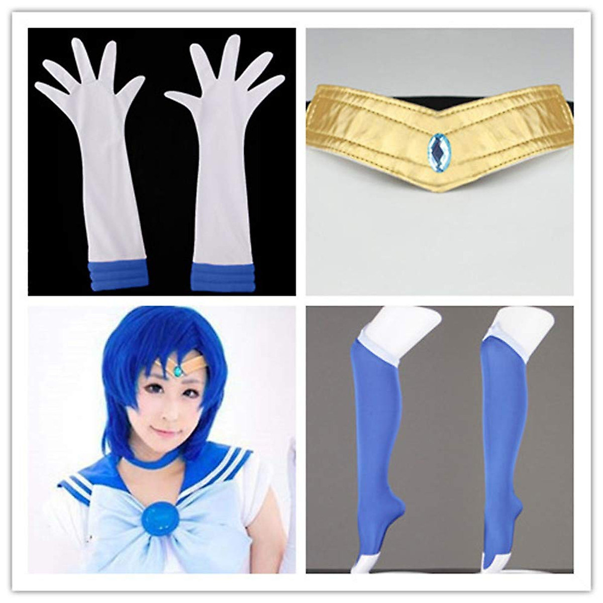 US size Women's Sailor Mercury Cosplay Costumes Mercury skirt suit (Female M)