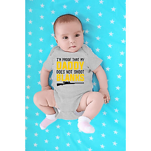 CBTwear I'm Proof That My Daddy Does Not Shoot Blanks - Dad to Be - Cute Infant One-Piece Baby Bodysuit (Newborn, Heather Grey)