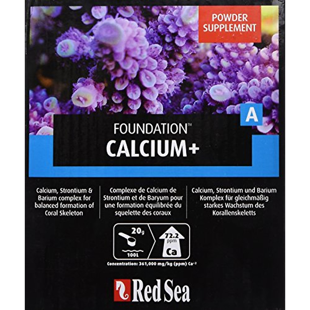 Red Sea Fish Pharm ARE22017 Reef Foundation Calcium/Strontium Supplement-A for Aquarium, 1kg