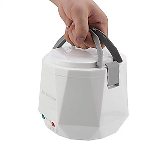 Fdit Mini Rice Cookers 24V 1.3 L Electric Rice-cooker Food Steamer for Truck Car Cooking for Soup Porridge Rice Noodles Portable 180W(white)