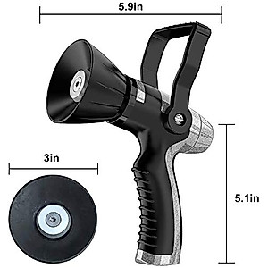 GUDWING Garden Hose Nozzle, Heavy Duty Metal Hose Sprayer Nozzle Hose Sprayer Water Hose Nozzle Perfect for Cleaning, Watering Garden Street, Washing Cars, Bathing Pets (Metal, Fireman Style Nozzle)