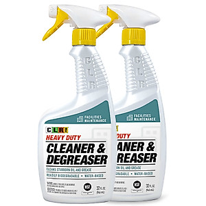 CLR PRO Heavy Duty Multi Surface Industrial Cleaner and Degreaser - Lifts Grease, OIl, Food Residue and Grime with a Foaming Spray, 32 Ounce Bottle (Pack of 2)