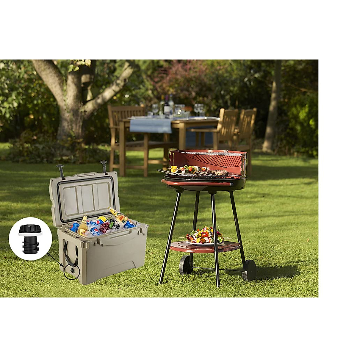 Cooler Drain Plug for Yeti Cooler Plug Replacement Accessories for Yeti, Cooler Wheels Compatible with Yeti's Line of Roadie, Tundra, and Tank Coolers Fit ORCA Coolers (Black, 2 Pack)