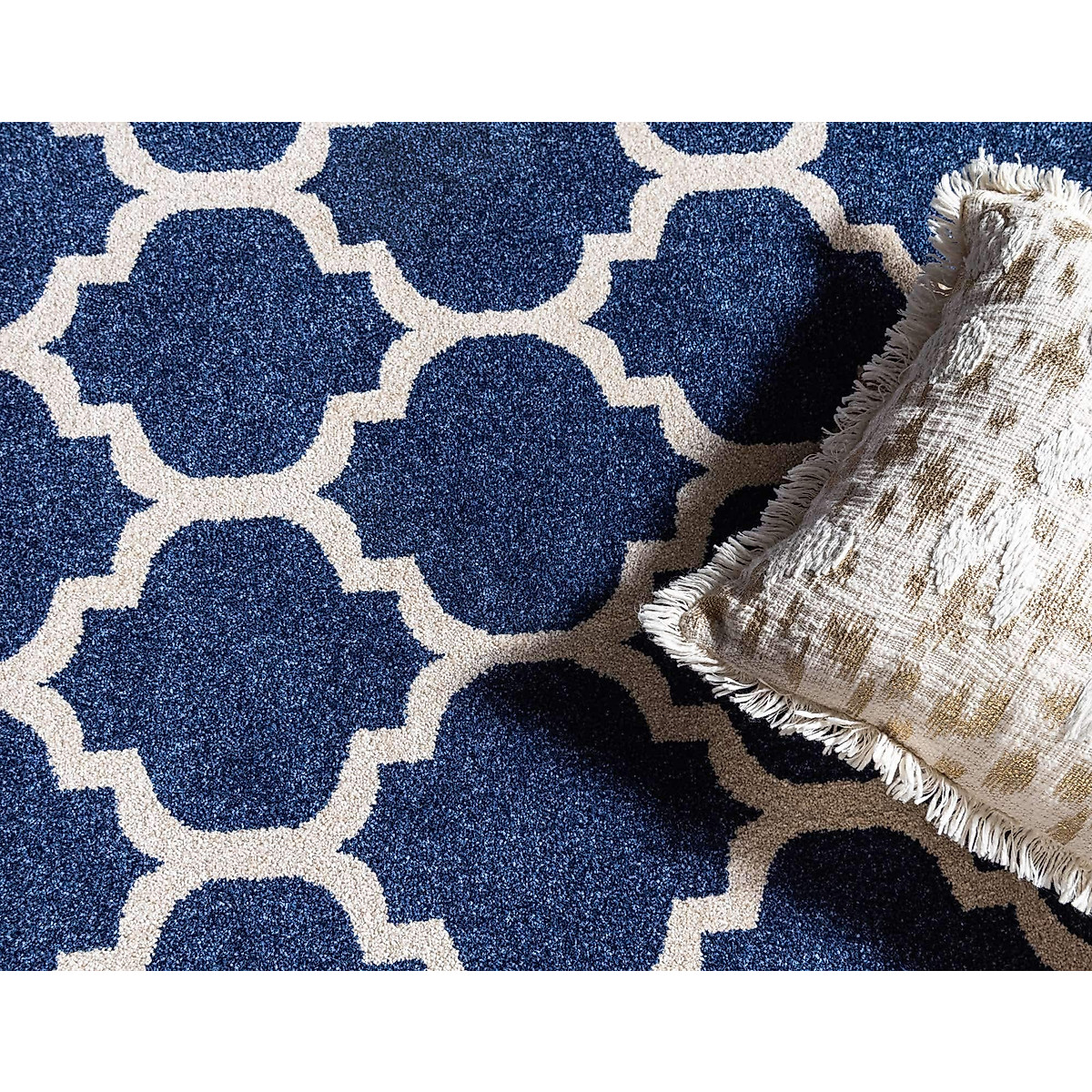 Unique Loom Trellis Collection Area Rug - Philadelphia (8' x 11' Rectangle Dark Blue/Navy Blue)