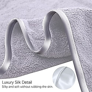 TENSTARS Silk Hemming Hand Towels for Bathroom Clearance - Quick Drying - Ultra Soft Microfiber Absorbent Towel for Bath Fitness, Gym, Shower, Hotel, and Spa - 16x28 Inch | Set of 6, Light Grey