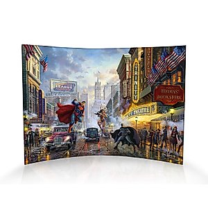 Trend Setters DC Comics – Batman, Superman and Wonder Woman – Thomas Kinkade Studios – Curved Acrylic Print – Free Standing Light Catching Photo Décor – For Gifting and Collecting Ltd.