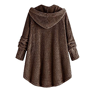 babysbule Oversized Fleece Sweatshirts For Women Button Down Long Sleeve Tunic Top Winter Warm Coats Blouse Hoodies Sales Tops Clearance Holiday Deals My Recent Orders Placed By Me Hot Tops Sales