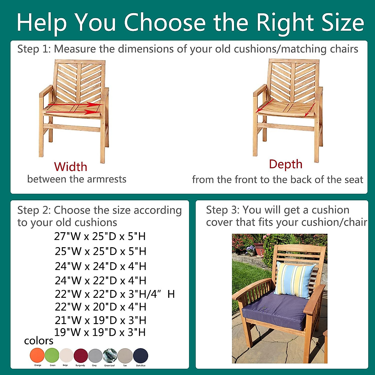 Sqodok Patio Cushion Covers 24x22 inch, Outdoor Cushion Covers Replacement 4Pack for Outdoor Furniture, Waterproof Outdoor Cushion Slicovers Sectional Cushions Cover for Sofa Chair, Tan