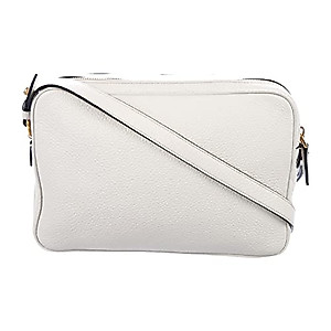 Prada Women's White Vitello Phenix Leather Crossbody HandBag 1BH079