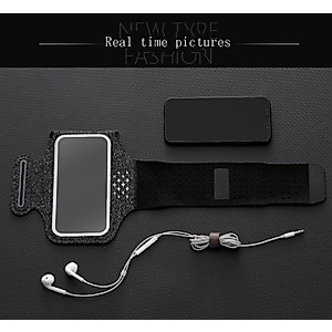 MCZTO Sport Running Exercise Gym Case,Fingerprint Sensor Access Supported,Water Resistant and Sweat-Proof iPhone 14 Pro Max/Samsung Galaxy Note 20/10/9/8 Armband (Small Size 5 inches, Black)