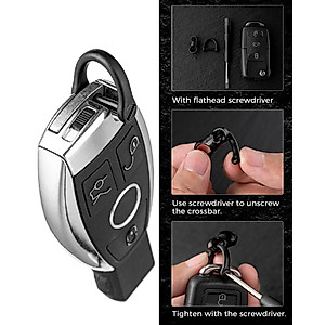 FEGVE Titanium Swivel Small Key Ring with 1/2inch D Ring Keychain for Car Key Fob,DIY Bag (Black Swivel Connector+D Ring)