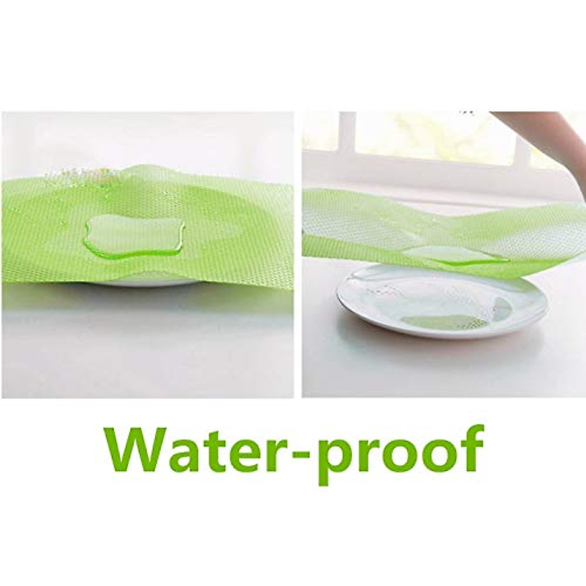 Islmlisa E-lishine Multifunctional Refrigerator Pads Moisture Absorption Pad Washable Can Be Cut Refrigerator Mats Drawer Table Placemats,Shelves Drawer Table Mats,Set of 4 (Green)