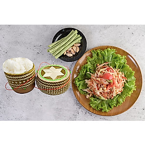 Heavens Tvcz Sticky Rice Basket Serving Thai Laos Small Handmade Bamboo to Keep Sticky Rice Warm for Restaurant