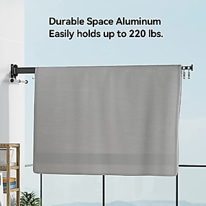 BHeadCat Wall Mounted Clothes Drying Rack, Retractable Drying Rack Clothing with 8-inch Hanging Rod, Collapsible Drying Rack Indoor, Space Saver, for Balcony, Laundry, Bathroom (Tri-Fold)