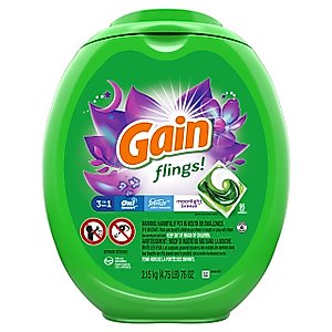 Gain flings! Laundry Detergent Soap Pods, High Efficiency (HE), Moonlight Breeze Scent, 96 Count
