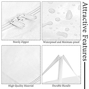 4 Pieces Heavy Duty Moving Bags Extra Large Storage Totes with Zippers and Handle 100 Lbs Waterproof Huge Tote Duffel Moving Supplies for Apartment College Essentials (White)