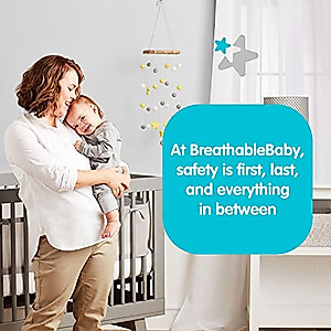 AirflowBaby Mesh Crib Liner — Essential Collection — White 9” — Fits Full-Size Four-Sided Slatted and Solid Back Cribs