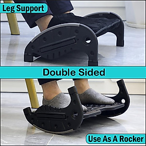 RAINFLY Adjustable Foot Rest Under Desk for Office Use - 30° Tilt Angle Desk Foot Rest Ergonomic Design Office Footrests with Cushion, Non-Slip and Portable Foot Rest for Travel - Black