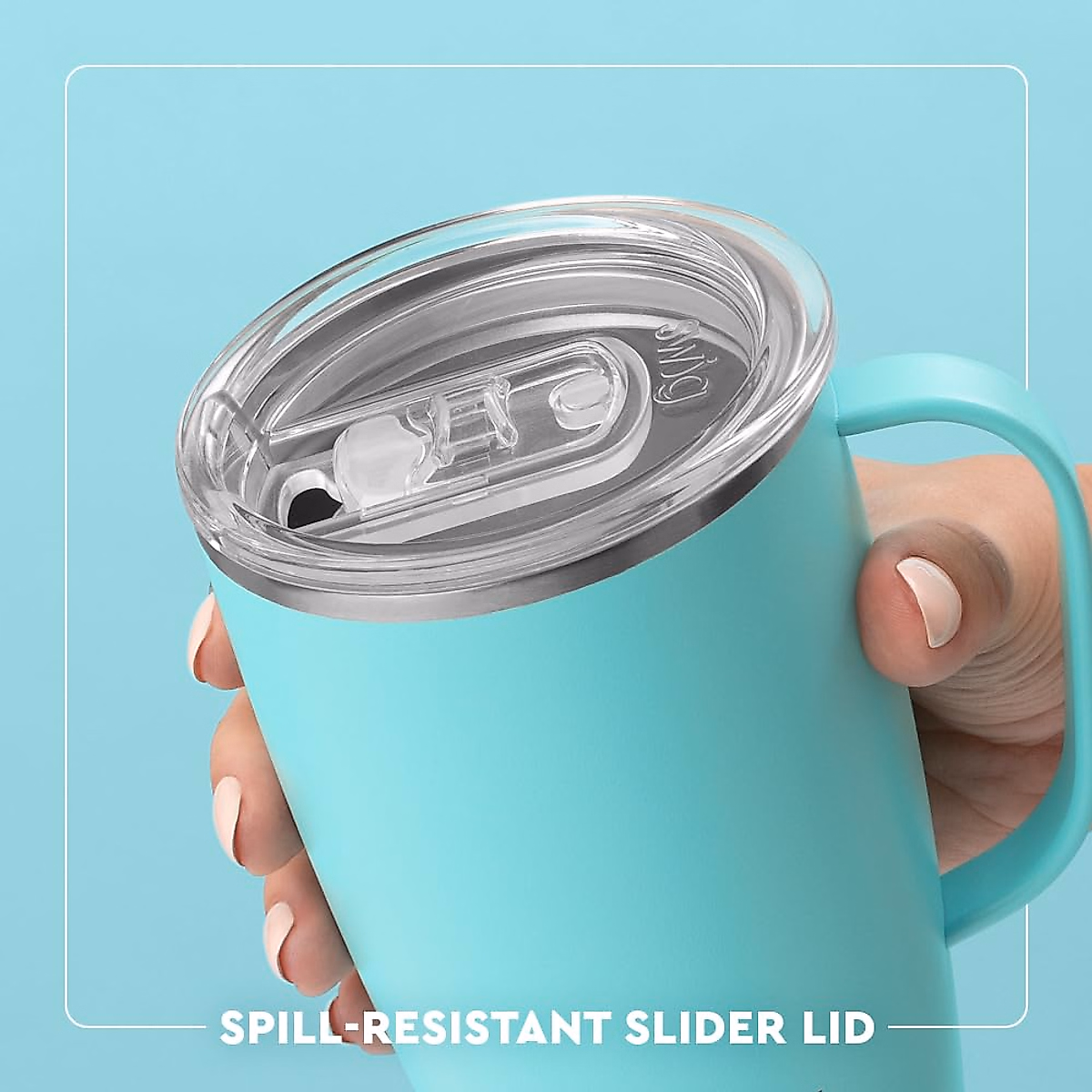 Swig Life 18oz Travel Mug, Insulated Tumbler with Handle and Lid, Travel Coffee Mug, Cup Holder Friendly Travel Mug, Stainless Steel 18 oz Tumbler, Reusable Insulated Tumbler with Lid (Caliente)