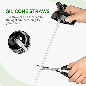 Prurex Straw lid for Hydro Flask 12-64 oz Wide Mouth,Replacement Lid with Straw for Hydroflask/Thermoflas/Iron Flask/Takeya/Simple modern 2.28"Wide Mouth Bottles（1 pack)