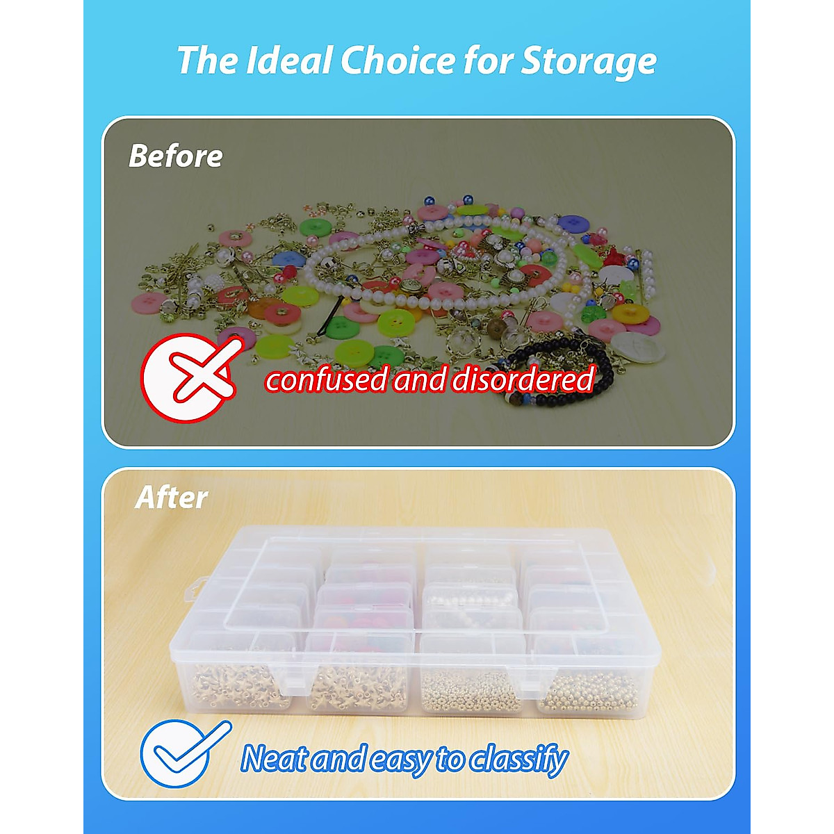 75Pcs Small Bead Organizer Box, Clear Rectangles Bead Storage Containers with Lids, Plastic Craft Storage Box Bead Cases, Mini Small Parts Organizer for Jewelry Nail Screws Seeds and Labels