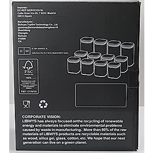 LIBWYS Square Pantry Glass Storage Jars with Bamboo Lids Set of 12, 297oz Airtight Food Containers Kitchen Storage Jars - Dishwasher Safe (12pack)
