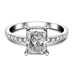 Jolics Radiant Cut 7x9mm 3ct Simulated Diamond White Gold Plated 925 Sterling Silver Engagement Ring size 5-10 (7)