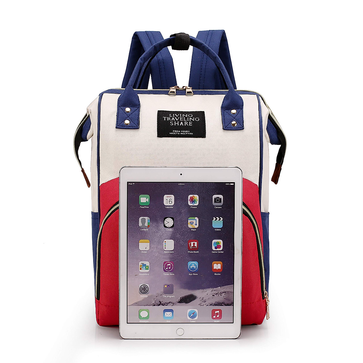 MLBCARE baby bag back pack large-capacity multi-functional fashionable shoulders diaper backpack mother's portable baby care bag Separate storage (red)