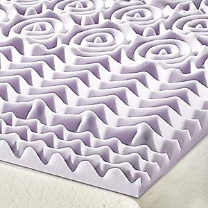 Mellow 1.5 Inch 5-Zone Memory Foam, Soothing Lavender Infusion, Full Mattress Topper