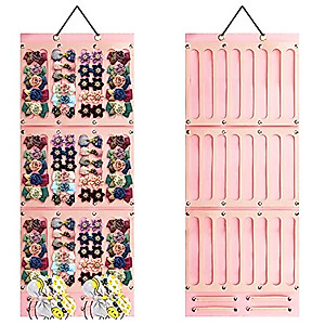 Bow Holder for Girls Hair Bows, Hair Bows Holder Extra Large Capacity, Hair Bows Organizer 27 Ribbons, Baby Hair Accessory Storage Display, Baby Headbands Holder for Room, Closet, Birthday Day Gift