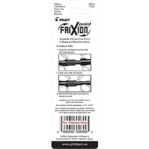 PILOT FriXion Point Erasable & Refillable Gel Ink Pens, Extra Fine Point, Blue Ink, 2 Black and 2 Blue Pens, and 3 black and 3 Blue Refills,