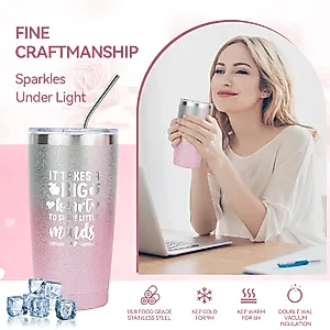 Best Teacher Appreciation Gifts for Women - Mothers Day Gifts & Unique Teacher Birthday Gift for Coworker - Personalized Inspirational Basket for Back to School - Stainless Steel Tumbler