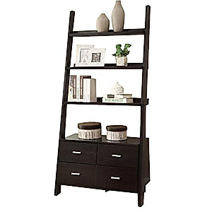 Coaster Home Furnishings Colella Leaning 4-Drawer Ladder Bookcase Cappuccino