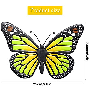 Daogtc Metal Butterfly Wall Art Decor-9.8 inches Butterfly Hanging Decoration for outdoor indoor, Decorate Home Garden Farmhouse Yard Patio Fence Living Room Bedroom(3Pcs)