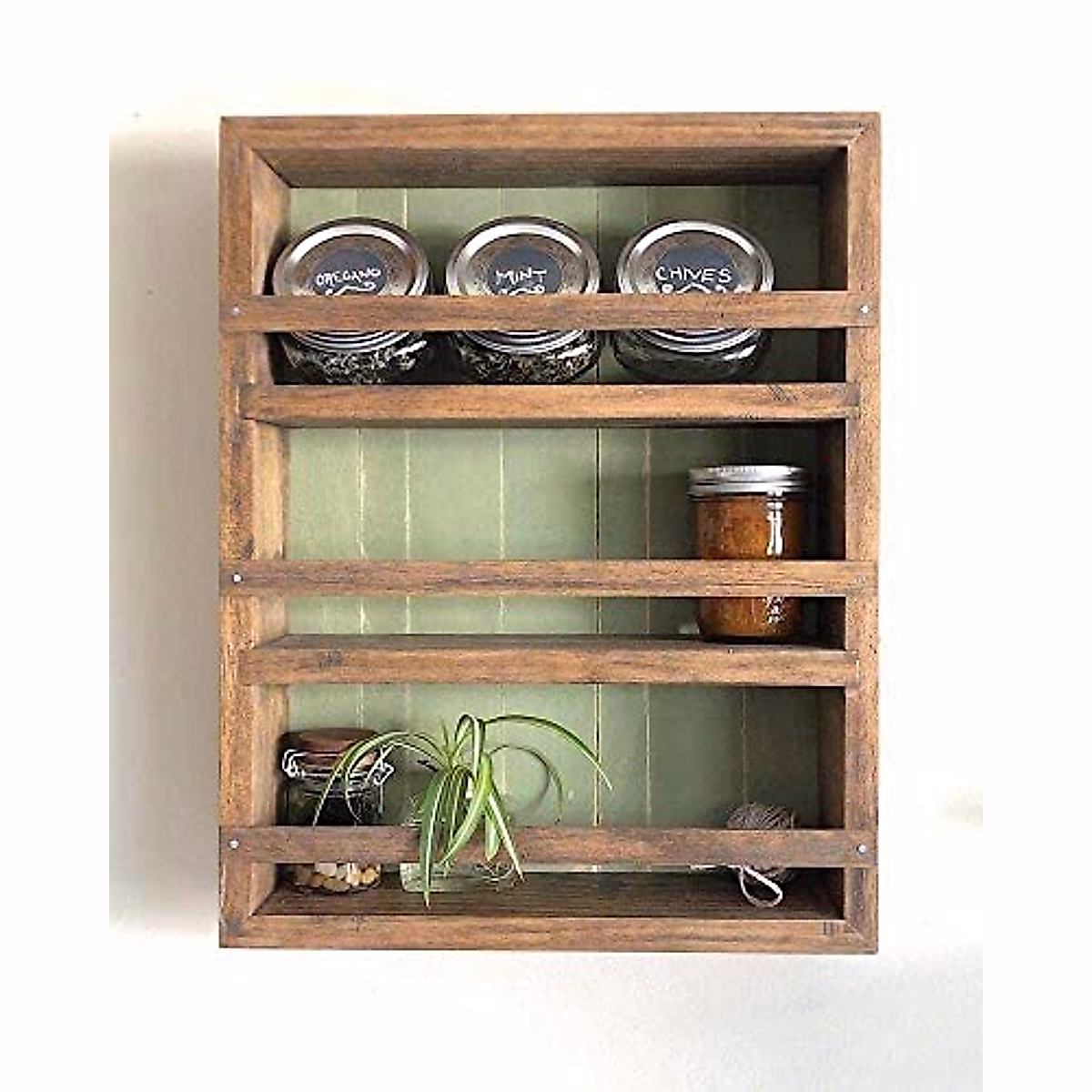 Mansfield Cabinet No. 104 - Solid Wood Spice Rack Cabinet Aged Barrel/Tuscan Red