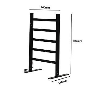 TVBNHU Black Electric Heating Towel Rack, Freestanding Towel Warmer with 5 Heated Bars, 120W Mute Constant Temperature Heated Towel Rail Radiator, Aluminum, 800X500x110mm