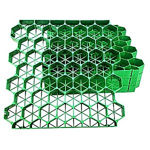 Techno Earth ( 1.9" Depth Permeable Grass Pavers for Your Grass Parking Lots, Access Roads, driveways, fire Lanes, RV and Boat Storage Pads - (Pack of 4-11 Sf) (Green)