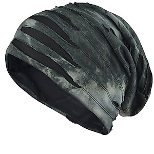 FORBUSITE Slouchy Thin Summer Beanies Hats for Men Women Distressed Designed B090 Grey