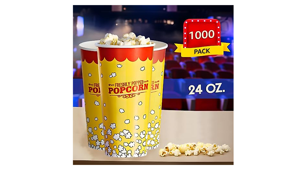 Buy 1000 Pack of 24 oz. Popcorn Cups for Events